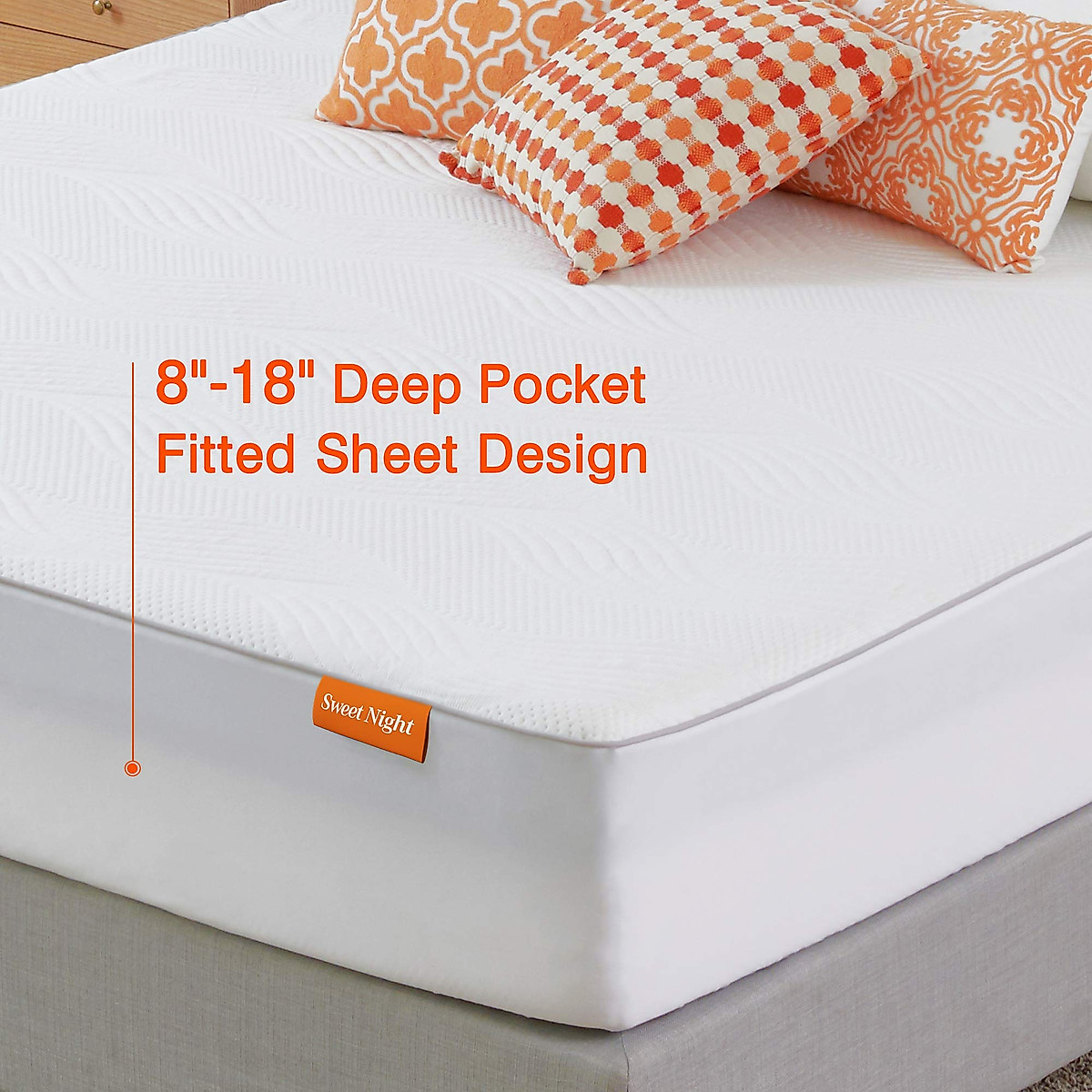 Sweetnight Mattress Topper Queen Size with Waterproof Mattress Protector, 2 Inch Cooling Egg Crate Gel Memory Foam Topper Ultra Plush, Plus 4 Bed Sheet Holder Straps, Queen Size, White (SN-T001-2-Q)
