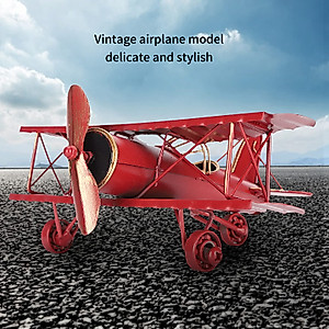 Retro Airplane Model, Red Metal Plane Model Aeroplane Model Toy, 21.1 X 18 X 7.7cm Highly Simulated Flying Toys, for Decoration, Gift