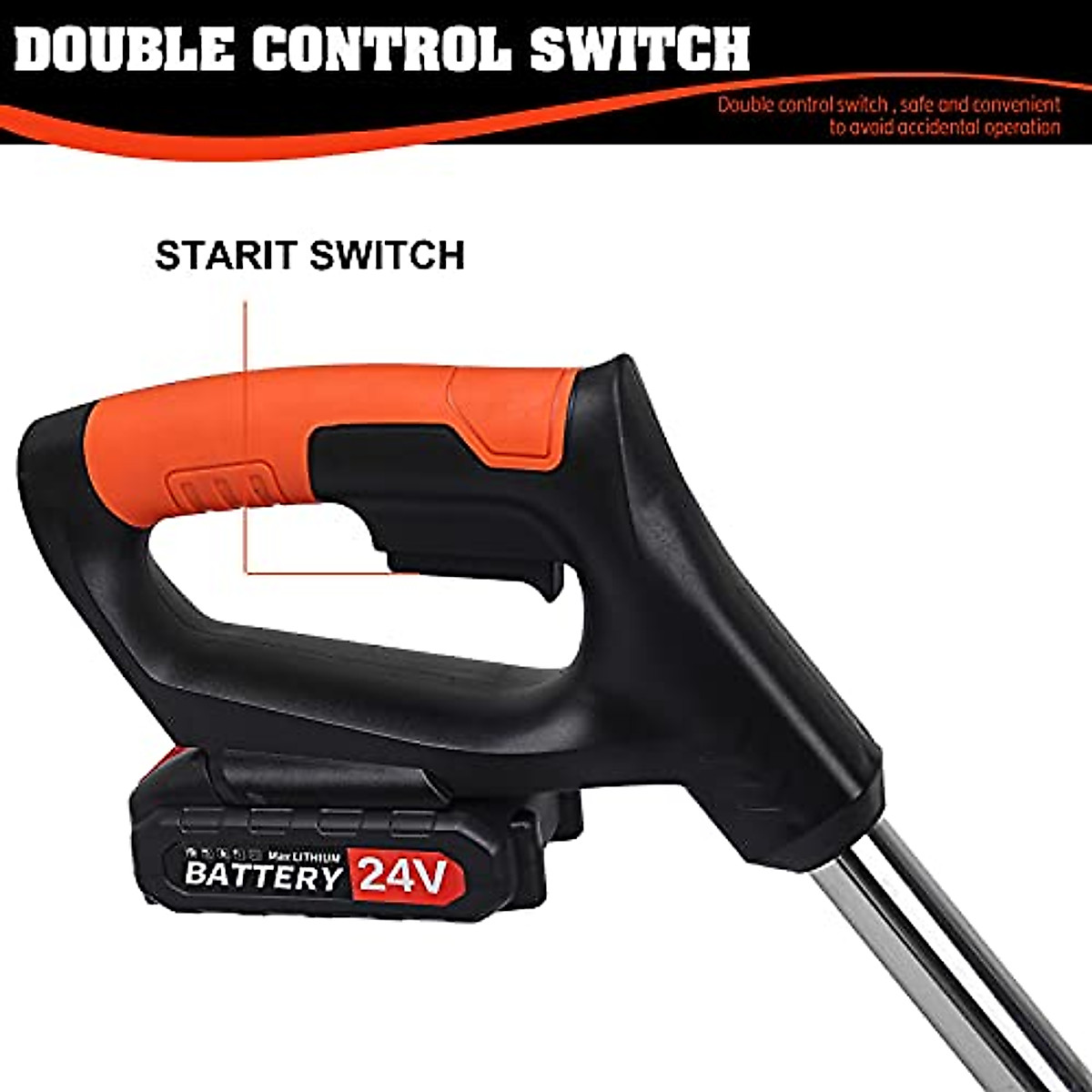 3 in 1 Weed Wacker Cordless String Trimmer - 24V Power Weed Eater Grass Trimmer with 3 Function Blades 2 Li-Ion Battery, Height Adjustable Lawn Edger Brush Cutter for Home Garden Lawn Yard