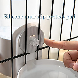 Cat Food and Water Feeder Dispenser Set, Hanging Automatic Gravity Feeder for Puppy, Dog, Cat and Most Small Animals (White)