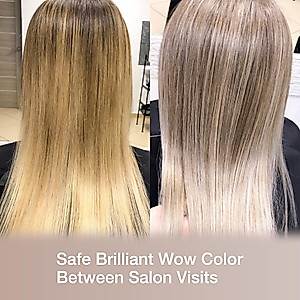 Vitamins Keratin Purple Toning Shampoo - Violet Blue Brassiness Toner for Bleached Icy Blonde Platinum Silver White Grey Ash Gray or Colored Dry Damaged Brassy Hair