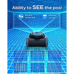 WYBOT High-end Cordless Wall Climbing Robotic Pool Cleaner with APP Mode, Smart Mapping Tech, Lasts 180mins, Automatic Pool Vacuum Robot with Powerful Suction, Fast Charging Fit for Inground Pools