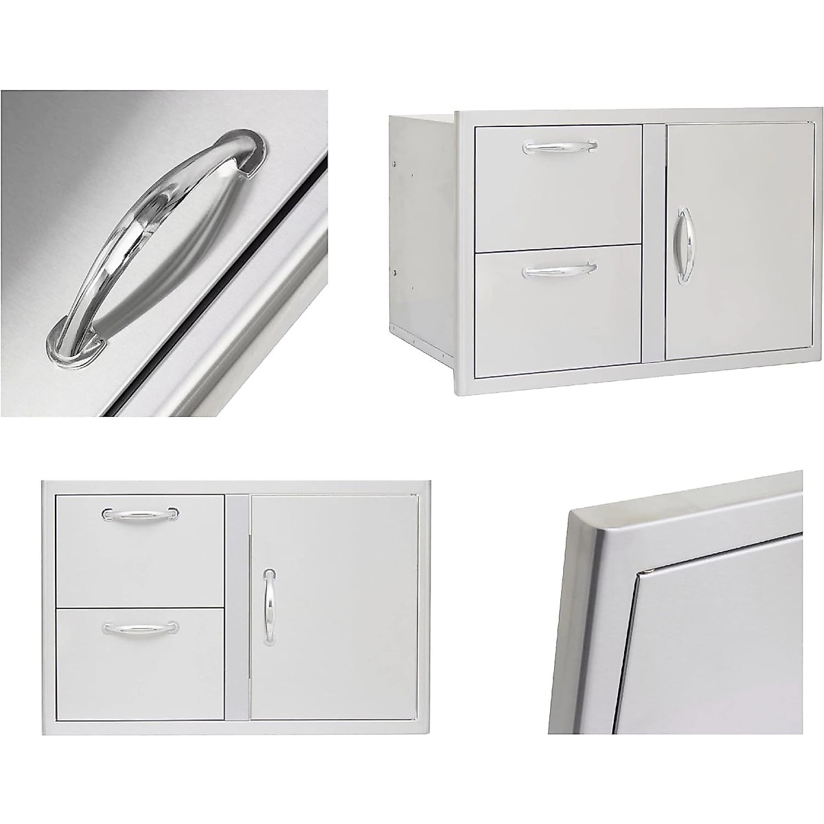 BLAZE BBQ Outdoor Gas Grill Package of 40” LTE Built-in Gas Grill, LTE Built-In Double Side Burner, 32” Door & Two Drawers Combo, Double Trash Drawer, 20” Compact Refrigerator, and Accessories