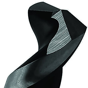 Century Drill & Tool 24731 Pro Grade Black Oxide Drill Bit, 31/64" Reduced Shank