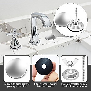 2 Inch Kitchen Sink Hole Covers, Faucet Hole Cover Stainless Steel Wash Basin Kitchen Sink Tap Hole Plate Stopper, Sealed Decoration Hole Cover (Silver)