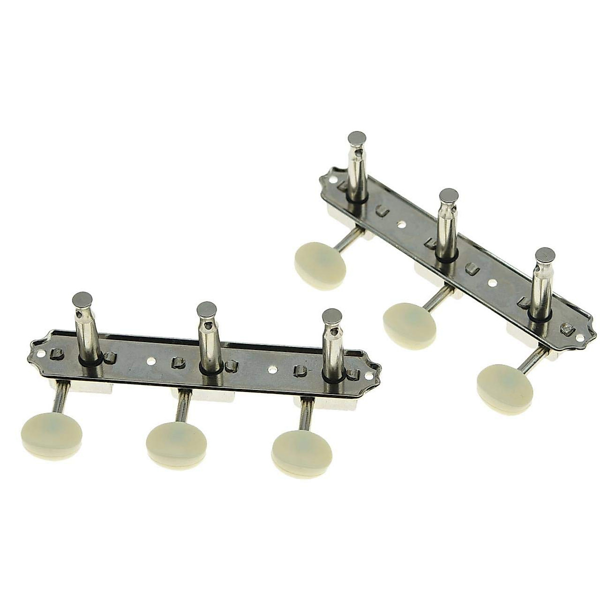 KAISH Nickel w/Aged White 3 per side 3x3 on a Plate Vintage Guitar Tuning Keys Tuners