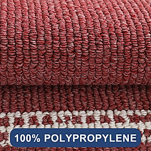 COSY HOMEER Kitchen Rugs Non-Slip 20x30/20x48 Inch Thick Polypropylene Standing Mat for Home Machine Washable, Red