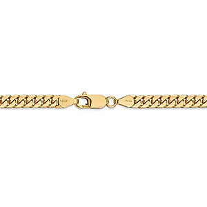 14k Yellow Gold 5mm Solid Miami Cuban Curb Chain Bracelet - with Secure Lobster Lock Clasp 8"