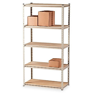Tennsco Corporation Industrial Grade Stur-D-Stor Shelving Package, 5 Shelves, 36" Width x 18" Length x 72" Height, Sand