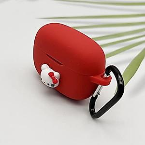 Cute Case for JBL Vibe 200TWS, Wave 200TWS True Wireless Earbuds, Seadream Cartoon Kawaii 3D Cat Earphones Skin Cover, Protective Carrying Case with Keychain Hook (Cat)