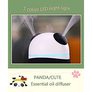 O-Mei Stars Essential Oil Diffuser, Panda-Shaped Aromatherapy Diffuser, Diffusers for Essential Oils, LED Mute Cool Mist Humidifier for Bedroom Baby Room Home Office,Waterless Auto-Off humidifiers