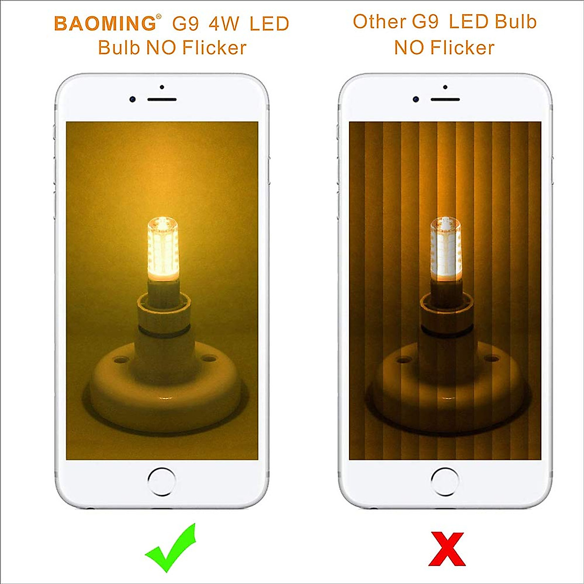 AIPLAMP G9 led Bulb Dimmable t4 g9 Base Bulbs, 2700K Soft White Light Equivalent to 25W 40W Halogen Bulbs, 4W 450Lm 120V AC No Flicker 360 Degree Angle, G9 led Lamp,5 Pack