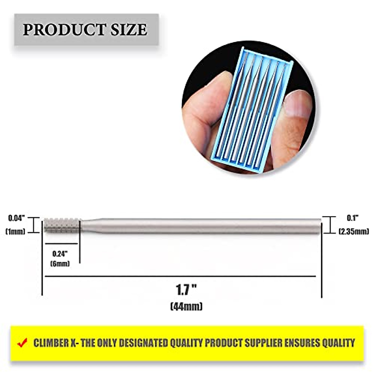 6 PCS 1MM Tungsten Steel Carbide Engraving Drill Bits, Graver for Metal, Burr Set, Carbide Rotary Burrs for Die Grinder Drill, DIY Woodworking, Jewelry Burr, 2.35mm Shank