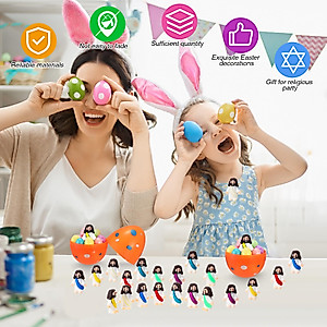 Bememo 25 Pcs Little Jesus Figures Original Design Mini Rubber Jesus Toys to Hide and Seek Religious Party Favors Sunday School Baptism Gifts(Multicolor)