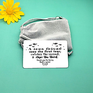 Thanksgiving Gift Friendship Gift Engraved Wallet Insert Card Best Friend Card for Coworker Thank You Gifts for Brother Sister Metal Wallet Insert Card for Her Him Graduation Gift Birthday Gift