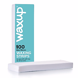 waxup Non-Woven Wax Strips 3x9, Disposable Large Waxing Strips to Use with Hair Removal Soft Wax, for Facial and Body Areas (Legs, Bikini, Arms, Face, Brow, Upper Lip), Self Waxing, 100 pieces