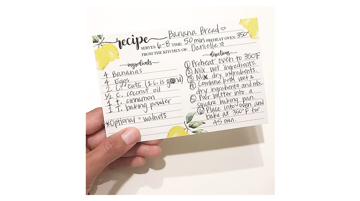 Lemon Recipe Cards - Preserve Family Traditions