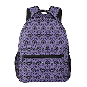BONDIJ Haunted Mansion Unisex Large Backpack Lightweight Canvas Bag Cute Travel Backpacks