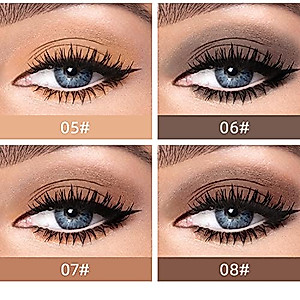 MAEPEOR Matte Liquid Eyeshadow 8 Colors Neutral Naked Smooth Creamy Eyeshadow Lightweight High-pigmented and Waterproof Long Lasting Eyeshadow (Matte Naked, 8Colors Set 1)