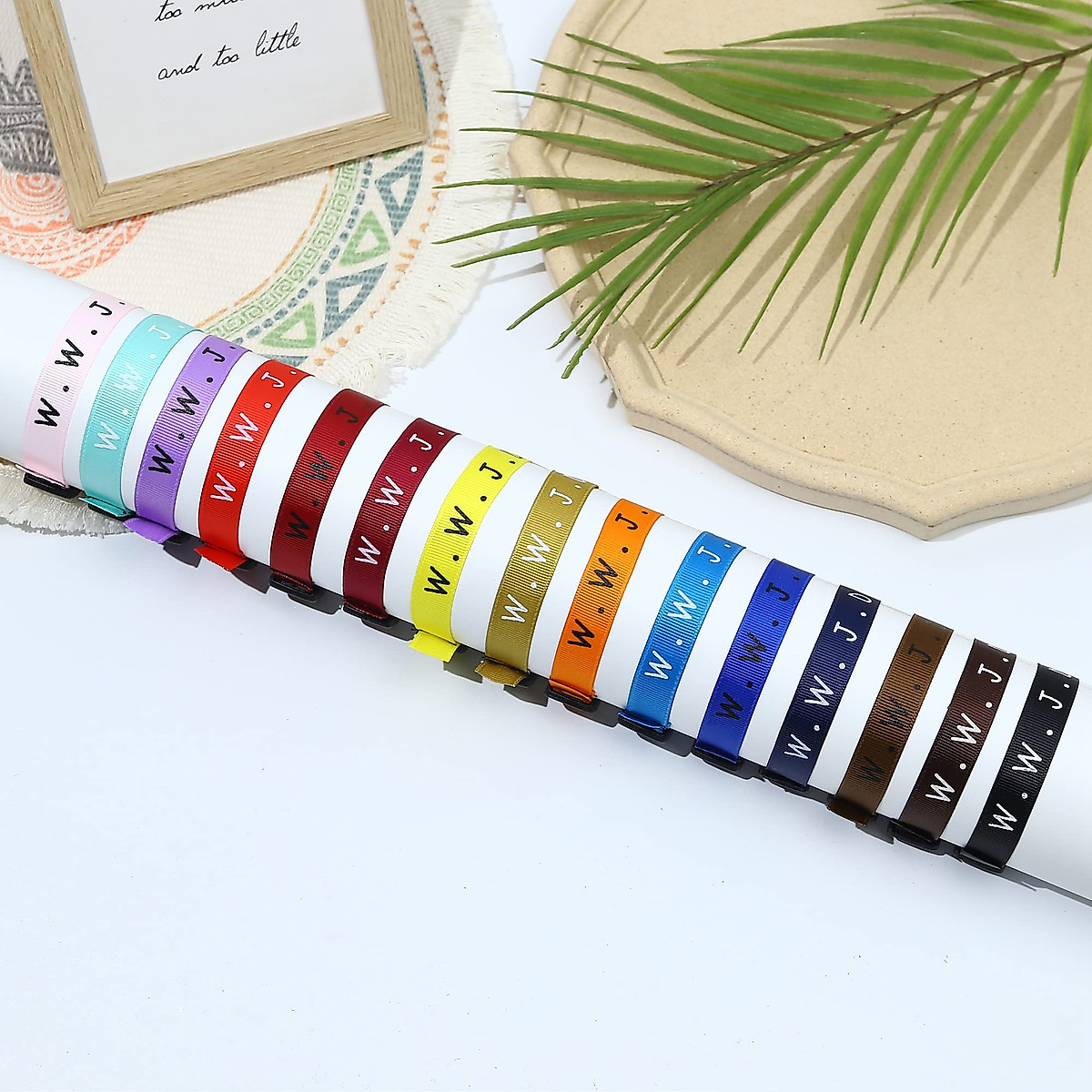 FINREZIO 30Pcs WWJD Bracelets What Would Jesus Do Woven Wristbands for Men Women Religious Christian W.W.J.D Bracelet for Fundraisers