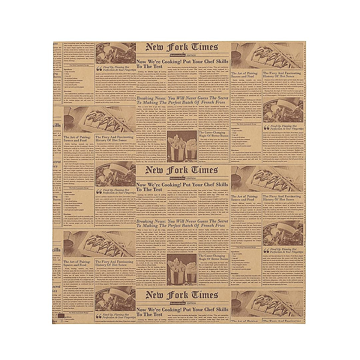 Bag Tek 10" x 9" Double Open Bags, 100 Large Deli Paper Sheets - Disposable, Greaseproof, Newsprint Paper Deli Wrap Liners, For Snacks, Cookies, And More, - Restaurantware