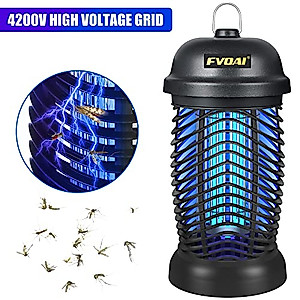 FVOAI Bug Zapper Outdoor, Electronic Mosquito Zapper Fly Zapper for Outdoor and Indoor (Black)