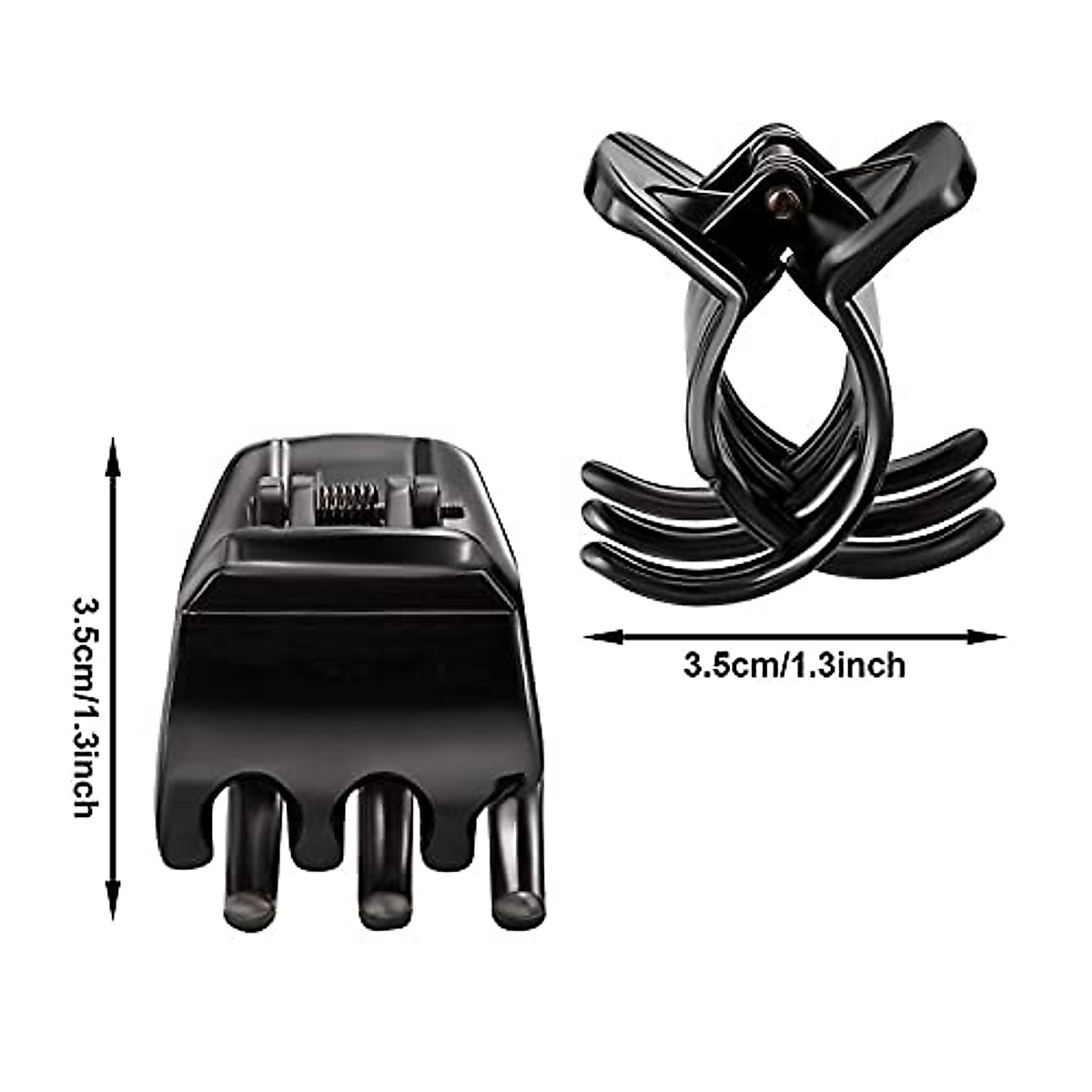 12 Hair Claw Clips, Medium Size 1.3 Inch Jaw Grips for Women with Thick or Medium Hair (Black and Brown)
