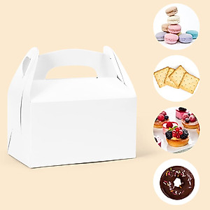 VGOODALL 35PCS White Color Treat Gift Paper Cardboard Favor box Candy Cake Box Gable Boxes for Birthday Party Wedding Gift Treat Box