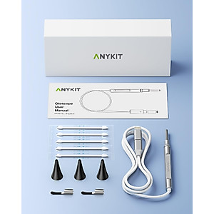 Anykit Ear Wax Removal Tool, Ultra Clear View Ear Scope with LED Lights for Ear Cleaning, Ear Cleaner Camera Otoscope with Ear Spoon & Specula for Phone & Tablet