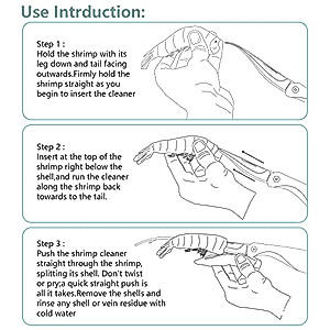 Luvan Shrimp Deveining Tool,Shrimp Deveiner with Sharp Stainless Steel Blade and Non-slip Handle,Shrimp Peeling Tool,Essential Tool for Home Kitchen (1 piece)