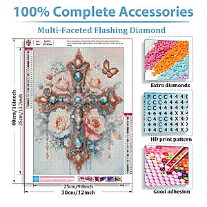 hkejoi Stitch Diamond Painting Kits,Stitch Diamond Art Kits 4 Pack,DIY 5D Stitch Diamond Painting 4 Pack,Home Wall Decor and Gifts 12x16in