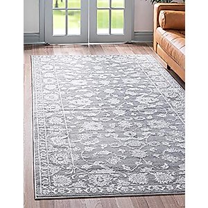 Rugs.com Boston Collection Rug – 3' x 5' Gray Low-Pile Rug Perfect for Living Rooms, Large Dining Rooms, Open Floorplans
