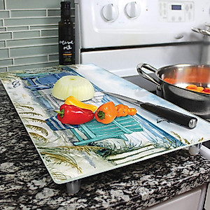 Counterart Adirondack Chairs 5mm Heat Tolerant Tempered Glass Cutting Board/Instant Counter 20.5" x 11.75" Instantly Adds Additional Counter Space & Food Preparation Area