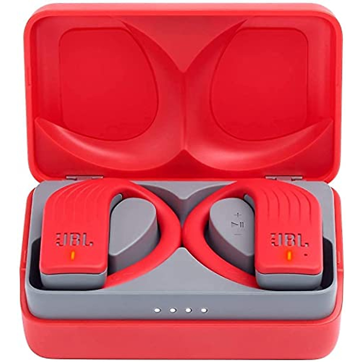 JBL TWS True Wireless in-Ear Headphones Bundle with Deluxe Hardshell Case (Endurance Peak, Red) (Renewed)