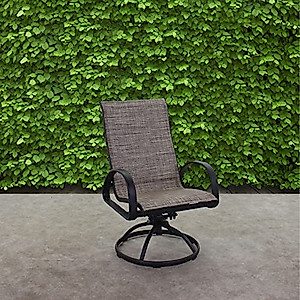 Courtyard Casual Santa Fe Collection Sling Swivel Rockers 2 Piece Set, Java