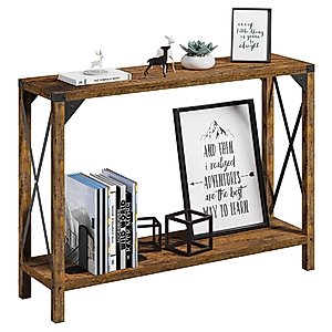 IDEALHOUSE Entryway Table, 43 Inch Farmhouse Console Table, 2-Tier Wood Sofa Table Furniture for Foyer, Living Room, Hallway, Easy Assembly (Vintage, 43" X 11.8" X 29.9")…