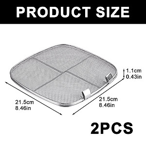 YIDM Stainless Steel Splatter Shield: Air Fryer Accessories for Ninja Foodi 5-in-1 Indoor Grill Stainless Steel Splatter Shield for Ninja Foodi AG300 AG300C AG301C AG302 AG400 Replacement Parts