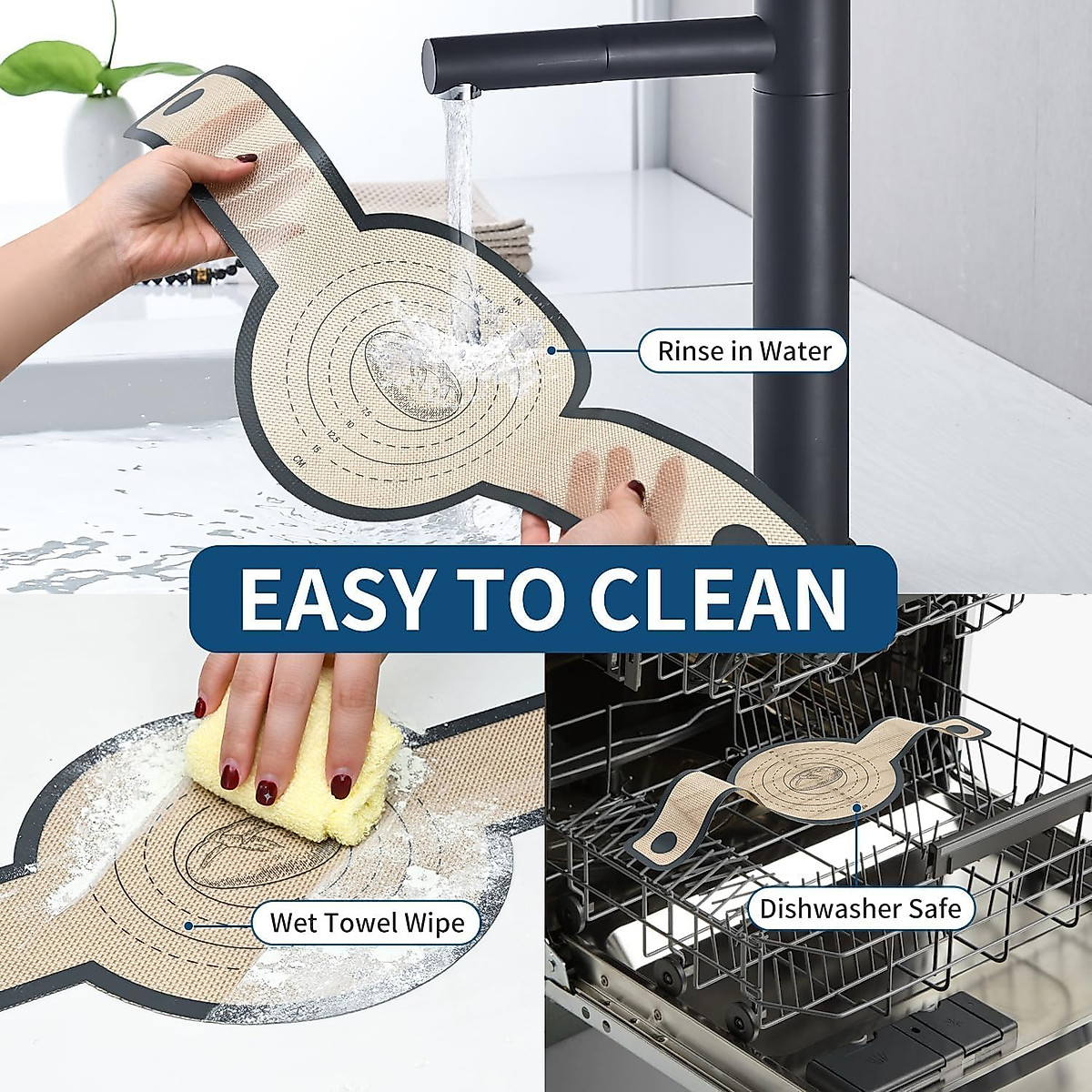 2 Pcs Silicone Bread Sling for Dutch Oven Liners Silicone Baking Mat [Non-Stick & Heat Resistant] Reusable Sourdough Bread Baking Supplies with Long Handle Bread Making Tools for Transfer Sourdough