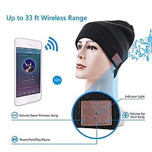 BearsFire Bluetooth Beanie Hat with Touchscreen Gloves, Wireless Headphone Music Hat Cap Winter Soft Warm Knitted Hat for Men Black