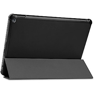 Case Compatible with for Amazon fire HD 10 2021 / HD 10 Plus Tablet Cases Auto Sleep Function Slim Light-Weight PU Leather Smart Tablet Shell Cover Foldable Stand Case Fit (Black)