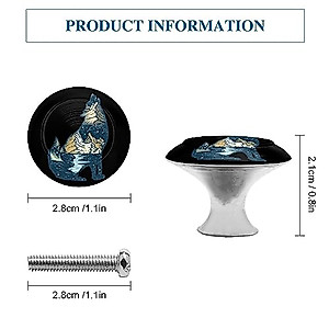 Wolf Double Exposure Round Cabinet Knobs Drawer Pull Handle Kitchen Cupboard Wardrobe Knobs Cabinet Decorative 2 PCS