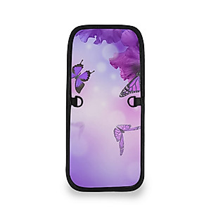 Women Small Crossbody Bag Purple Butterfly for Cellphone Purse Wallet with Card Slots Removable Strap(226na7a)