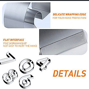 9 Pieces Mini Number Cookie Cutters Set 1.7'' Stainless Steel Cake Decorating Number Molds with Cut-Outs Small Number Cutters Baking Tools for Fondant Biscuit Cake Fruit or Dough