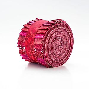 18 Pcs Fabric Strips Cute, Beautiful 100% Cotton Fabric Quilting Strips, Width 44 inch Length 2.5 inch, Gift It's All Red Jelly Roll pre-Cut, DIY Blanket