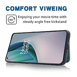 Compatible with OnePlus Nord N10 5G Wallet Case with Crossbody Shoulder Strap and Stand Leather Credit Card Holder Cell Phone Cover for One Plus N 10 G5 1 Plus 10N 1plus One+ 1+ N105G Girls Green