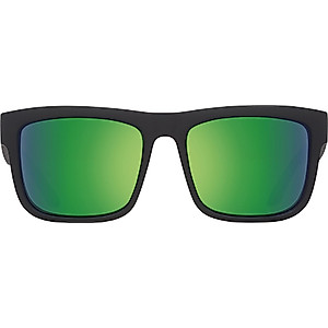 Spy Optic Discord Polarized Square Sunglasses, Matte Black/Happy Bronze Polar & Green Spectra, 57 mm