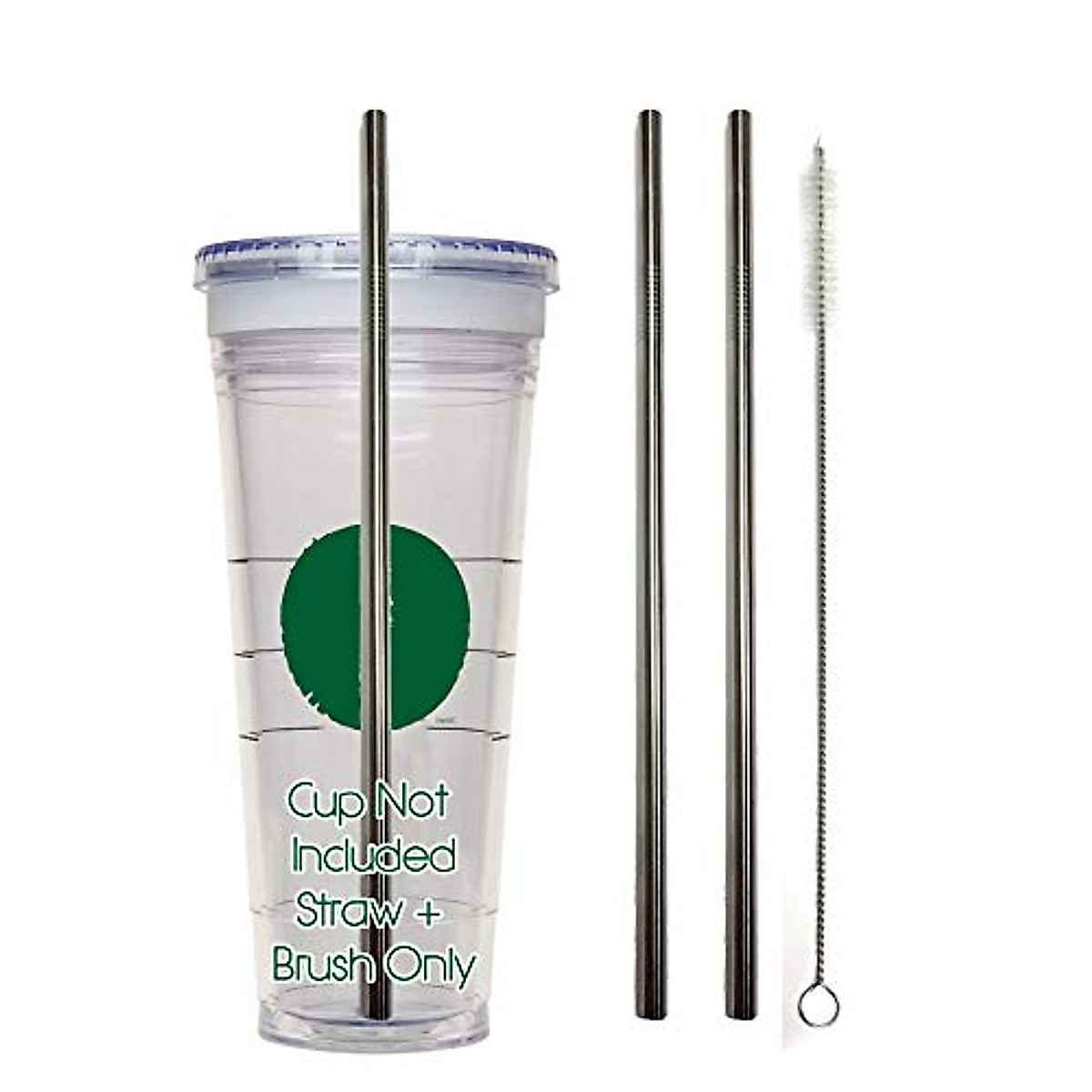 Venti Travel Mug Replacement Straws 2qty - Stainless Steel For Hot & Cold To-Go Drink Cups