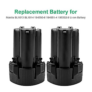 Shentec 2 Pack 10.8V 3.0Ah Li-ion Battery Compatible with Makita BL1013 Makita BL1014 194550-6 194551-4 195332-9 (Battery Charger Include)