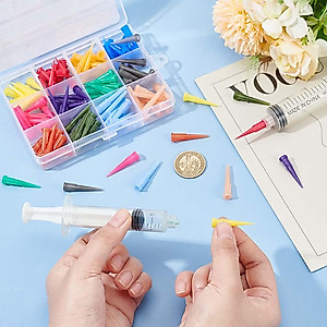 BENECREAT 120Pcs Blunt Plastic Tapered Tip Plastic Dispensing Needle Tips with 12 Mixed Size for Refilling Glue Fluid Precisely(12GA/13GA/14GA/15GA/16GA/18GA/20GA/21GA/22GA/23GA/25GA/27GA)