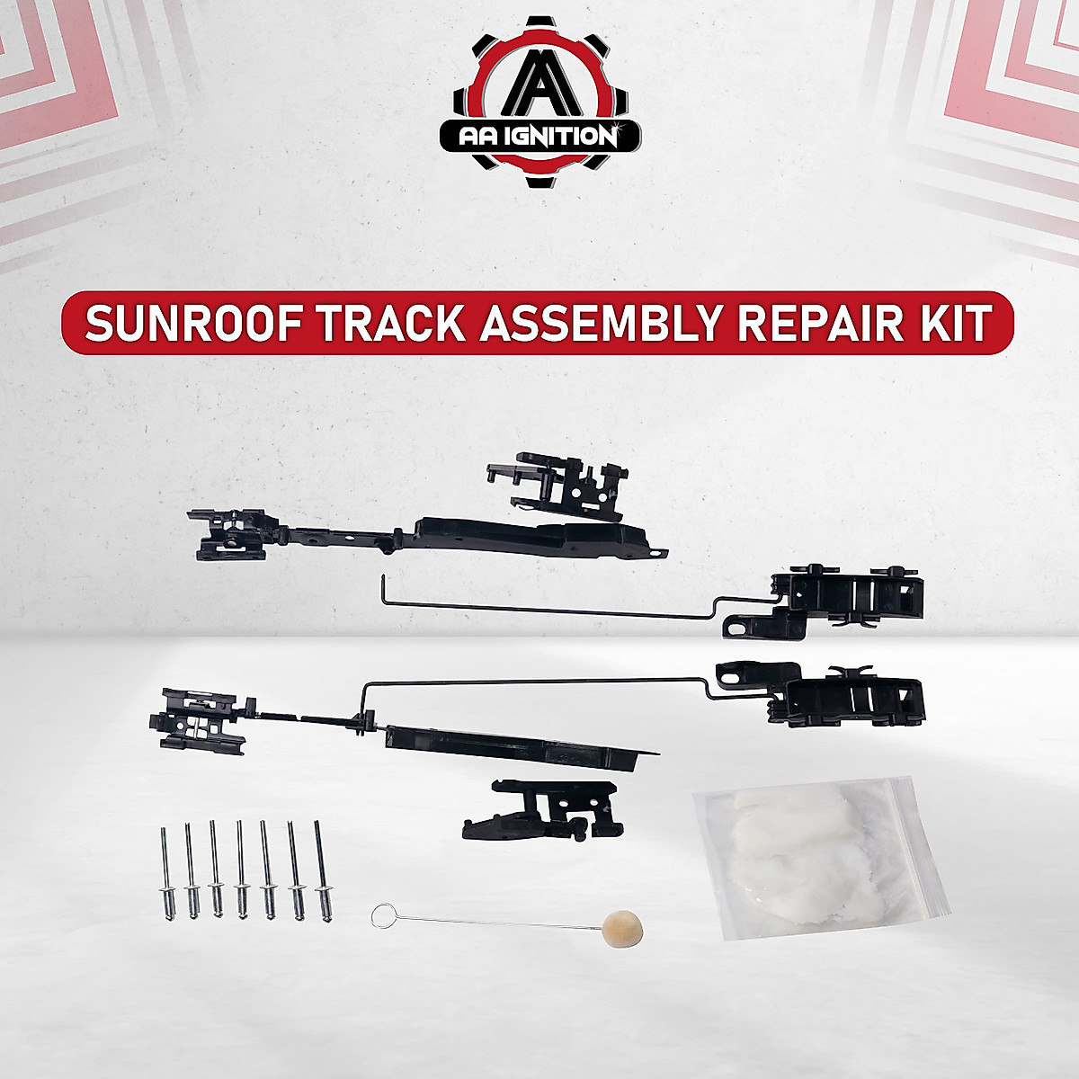 Sunroof Track Assembly Repair Kit - Compatible with Ford & Lincoln Vehicles - F150 2000-2014, Expedition 2000-2017, F250, F350, F450 Super Duty 2005-2016, Navigator, 2006-2008 Mark LT - Sun Roof